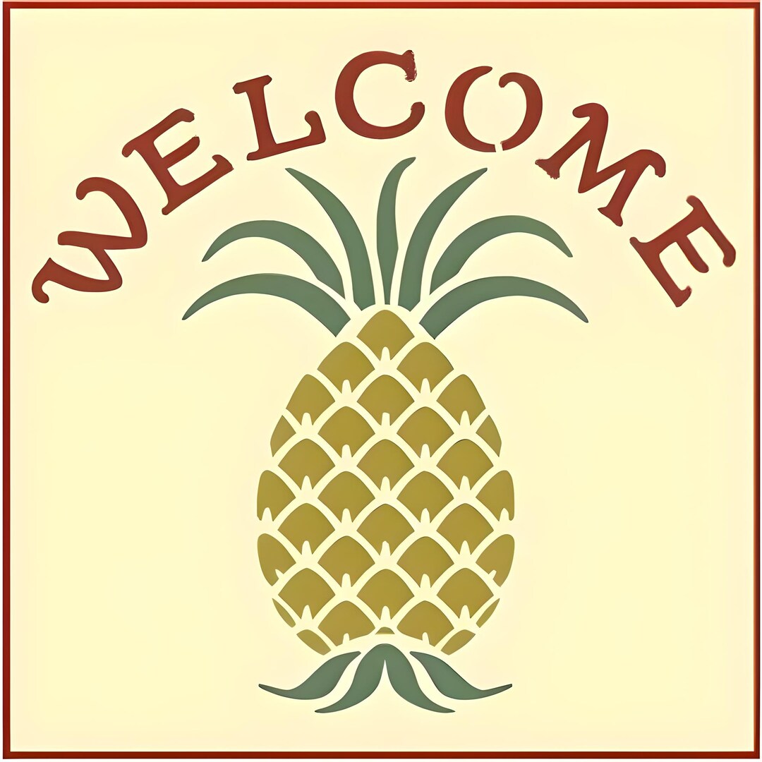 Pineapple Welcome Sign Stencil -- 6" X 8" -- the Artful Stencil -- 10 ...