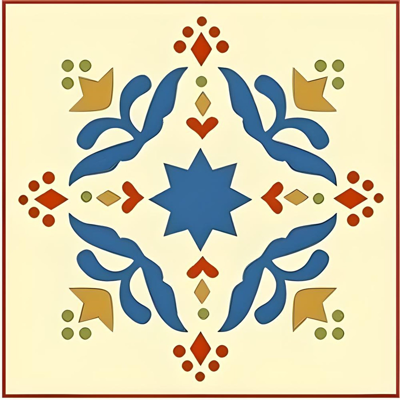 Folk Art Motif 2 Stencil - Colonial Folk Art DIY Signs for Painting ...