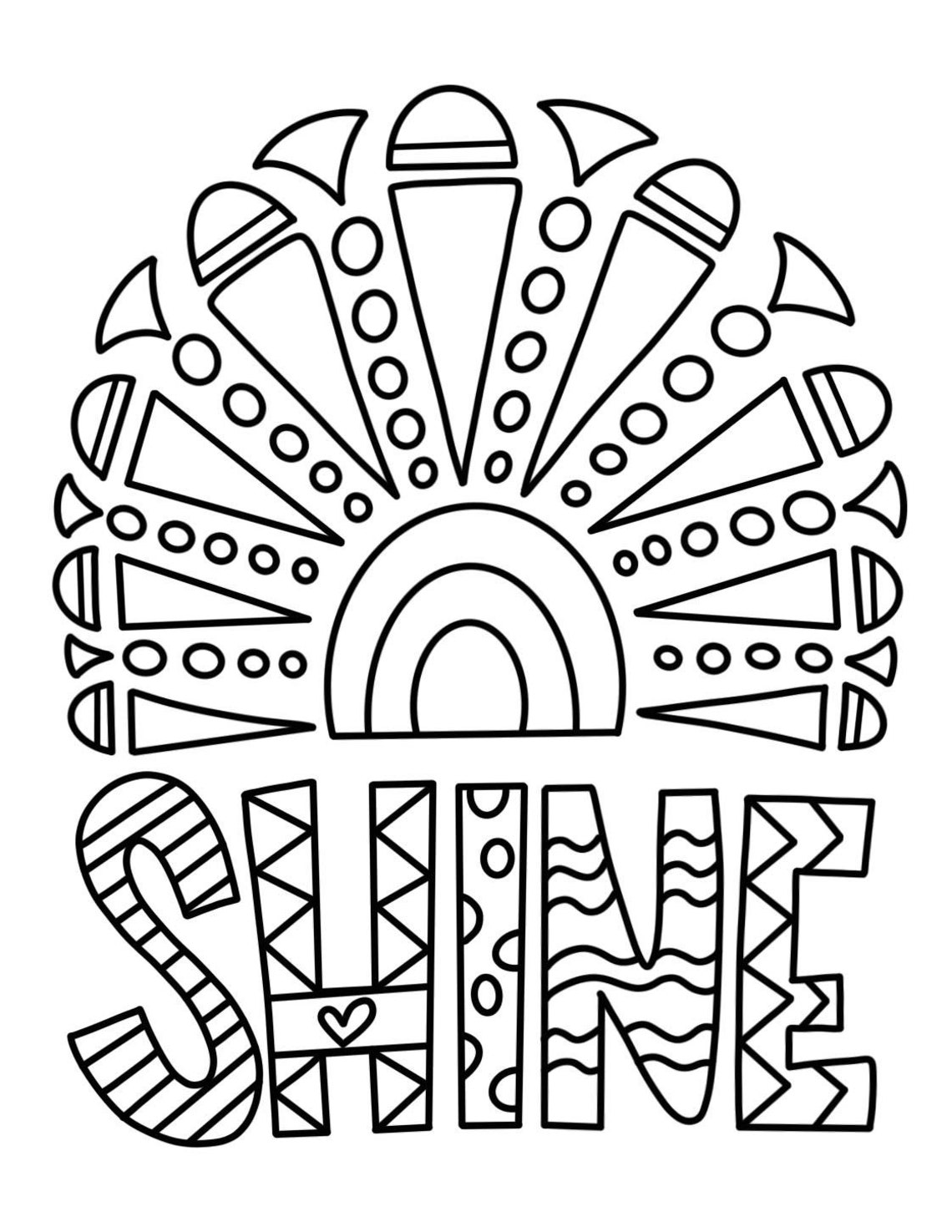 INSTANT DOWNLOAD Rainbow Shine Coloring Printable Page - Etsy