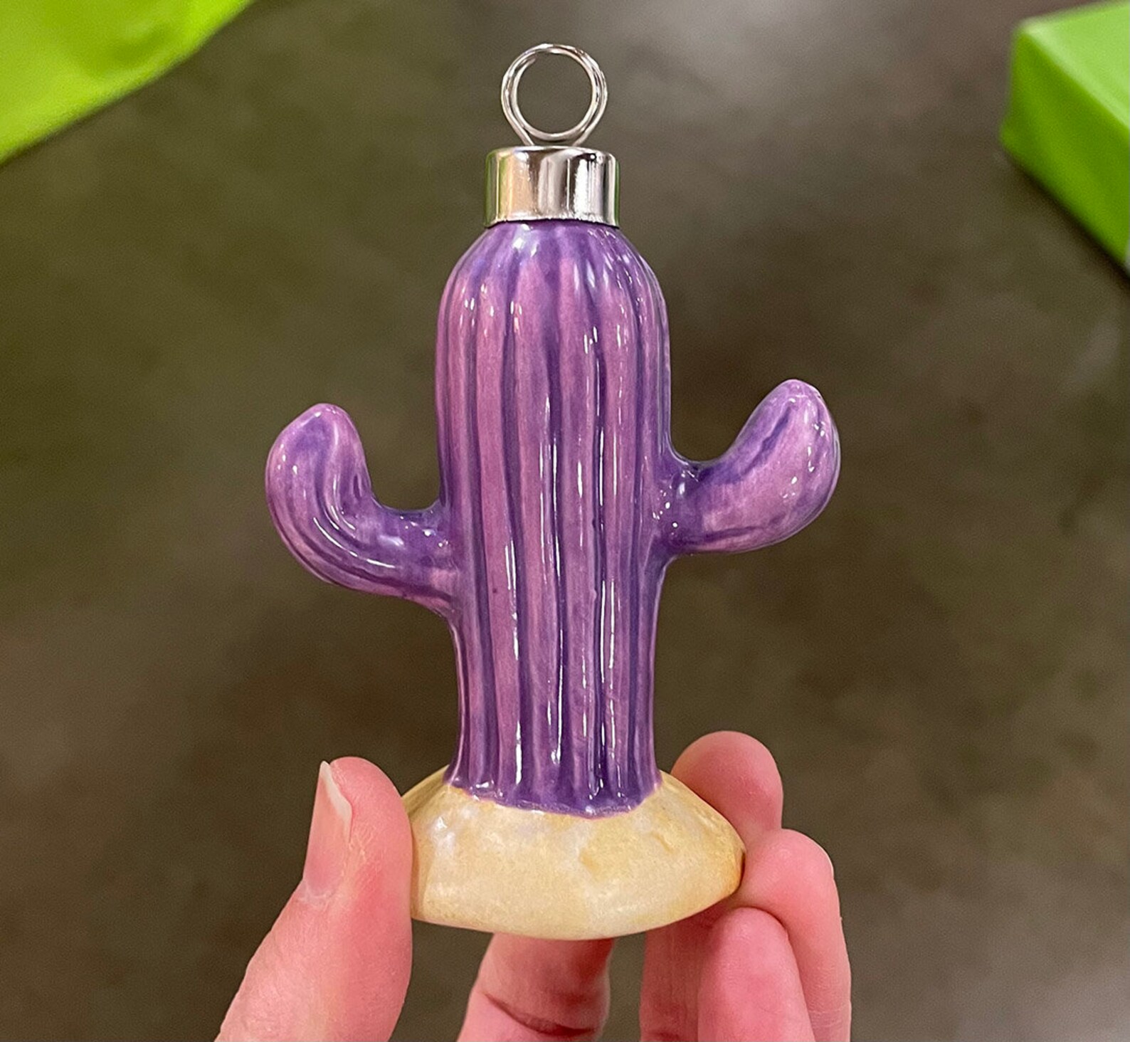 Mini Ceramic Cactus Ornaments Pink Cactus Green Cactus - Etsy