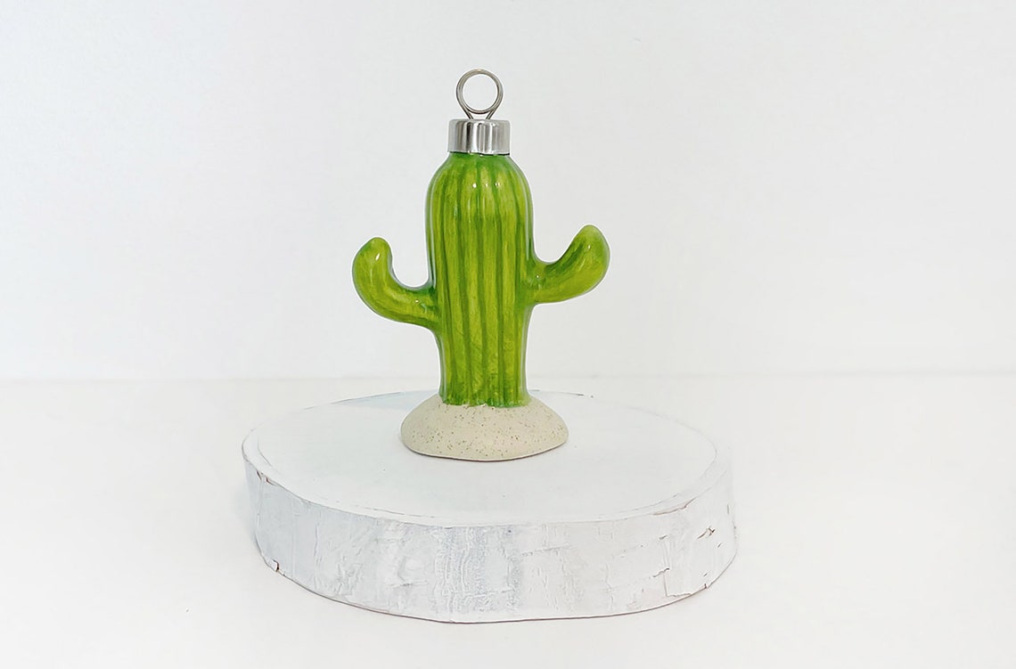 Mini Ceramic Cactus Ornaments Pink Cactus Green Cactus - Etsy