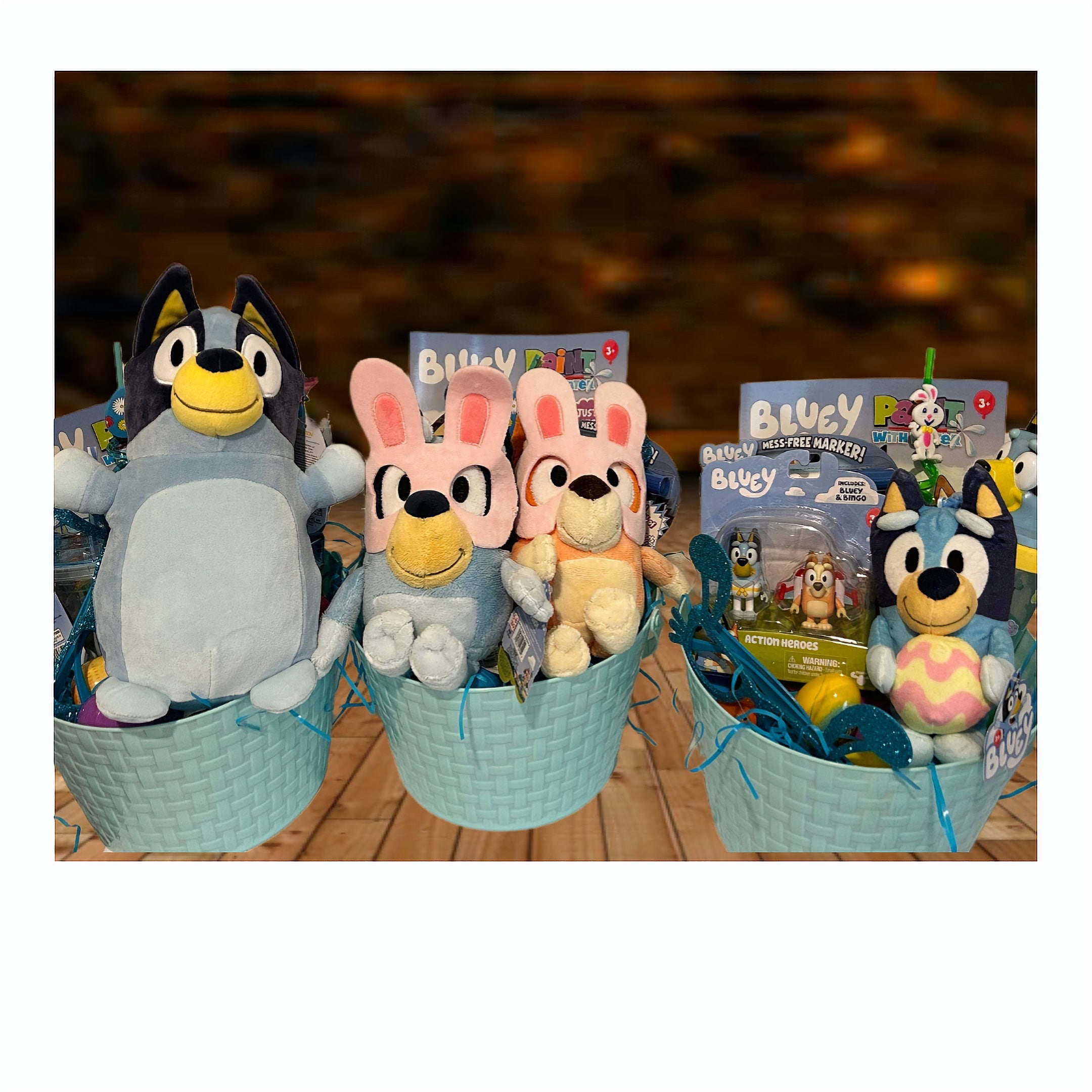 Bluey Easter Basket, Bluey Plush Basket, Bluey Toys Basket, Easter Gift ...