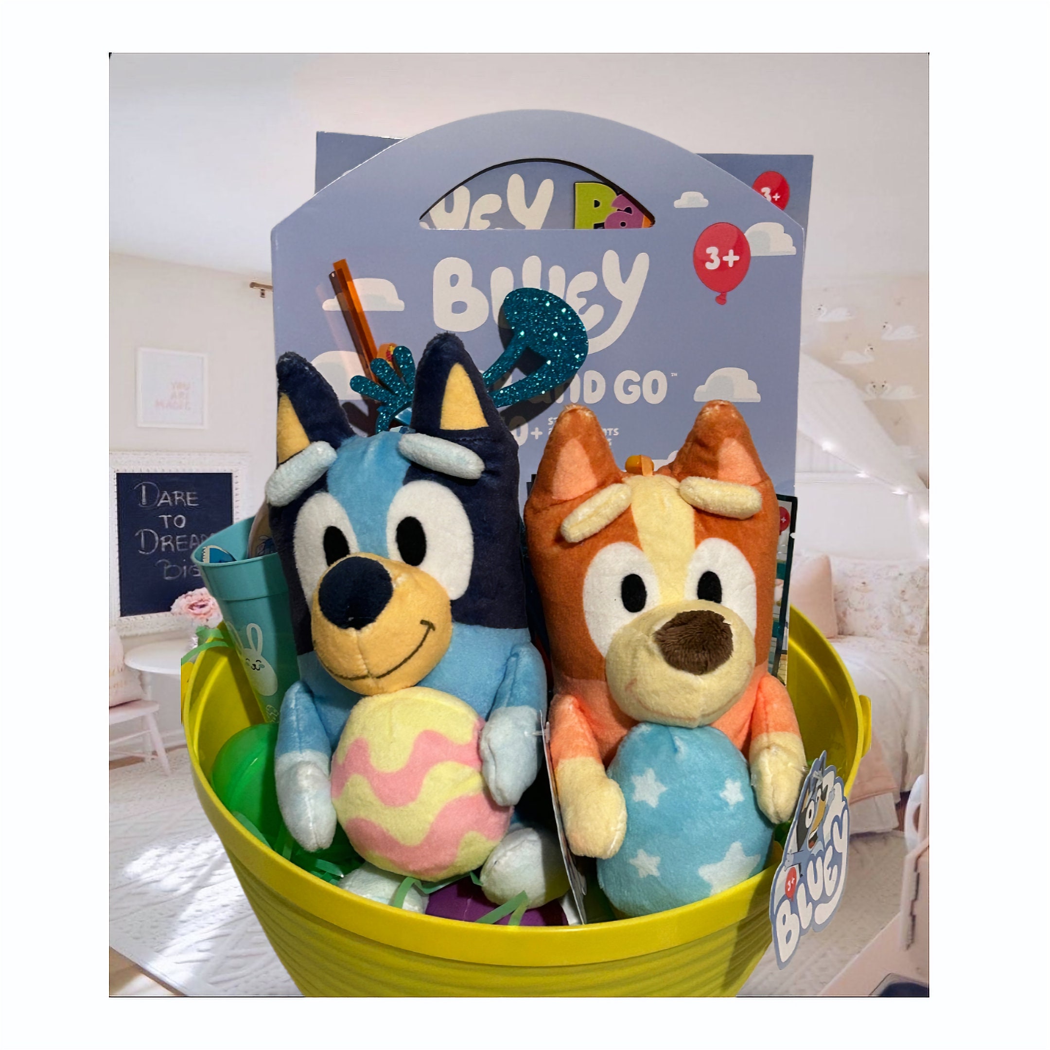 Bluey Easter Basket, Bluey Plush Basket, Bluey Toys Basket, Easter Gift ...