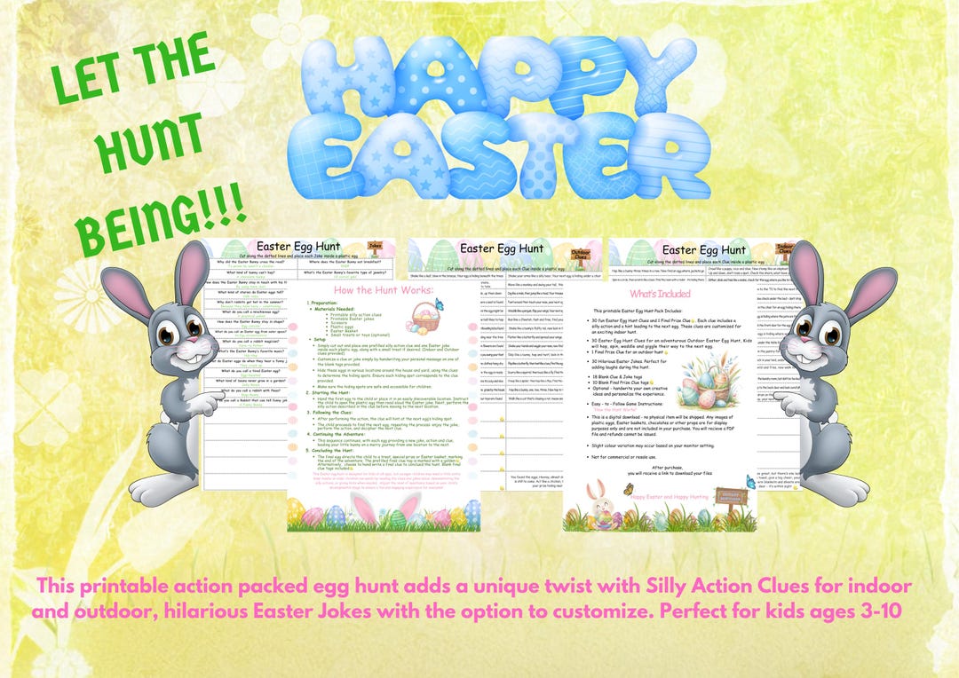Printable Easter Egg Hunt for Kids / Fun Easter Game / Easter Activity ...