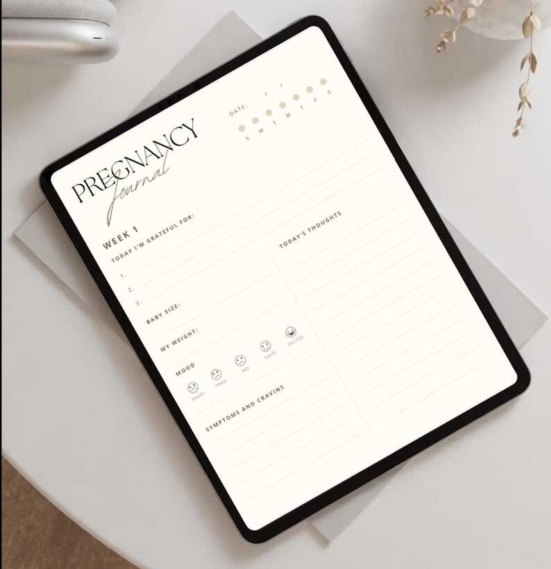 Digital Pregnancy Journal - Printable Pregnancy Planner & Keepsake ...