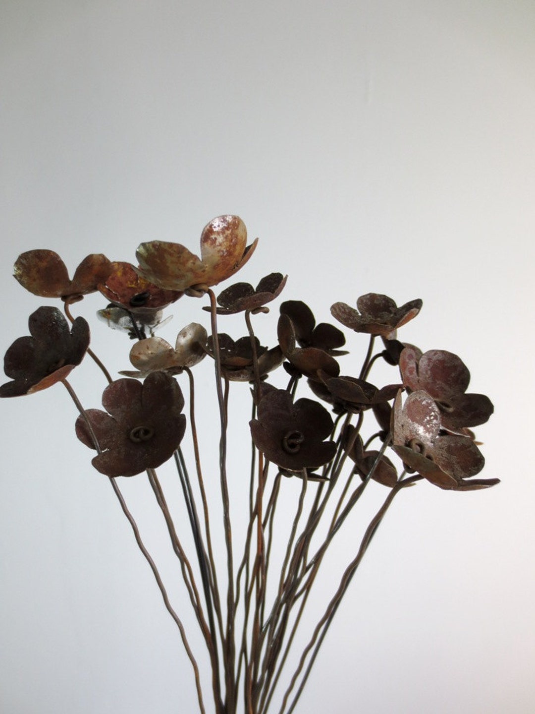 Rustic Bouquet of Rusty Metal Flowers for Your Wedding Centerpiece ...