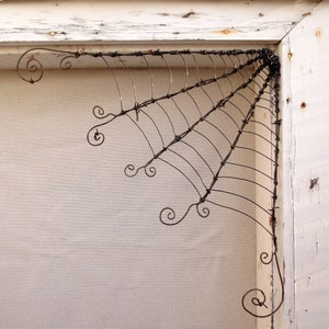 Two Twistedly Wicked 18" Corner Spider Webs From Barbed Wire Made to ...