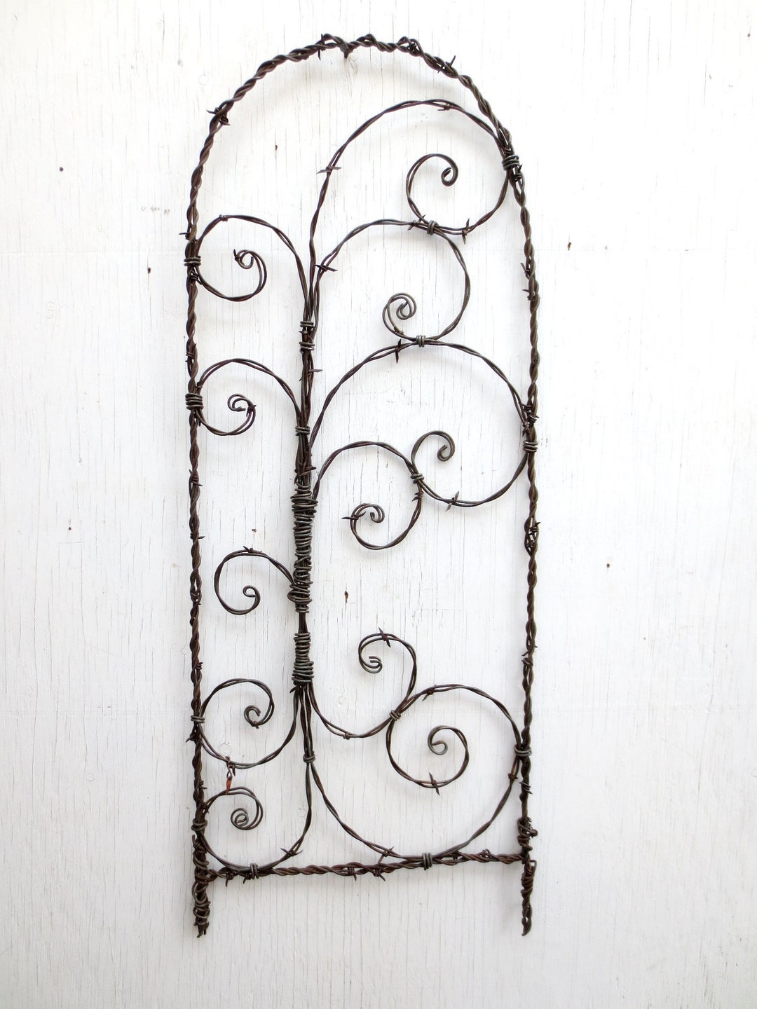 Barbed Wire Trellis Bristling With Spiky Spirals Made to Order - Etsy