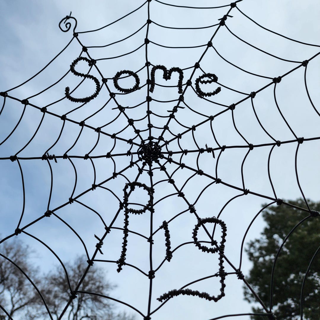 Some Pig Barbed Wire Spider Web Sculpture Made to Order - Etsy