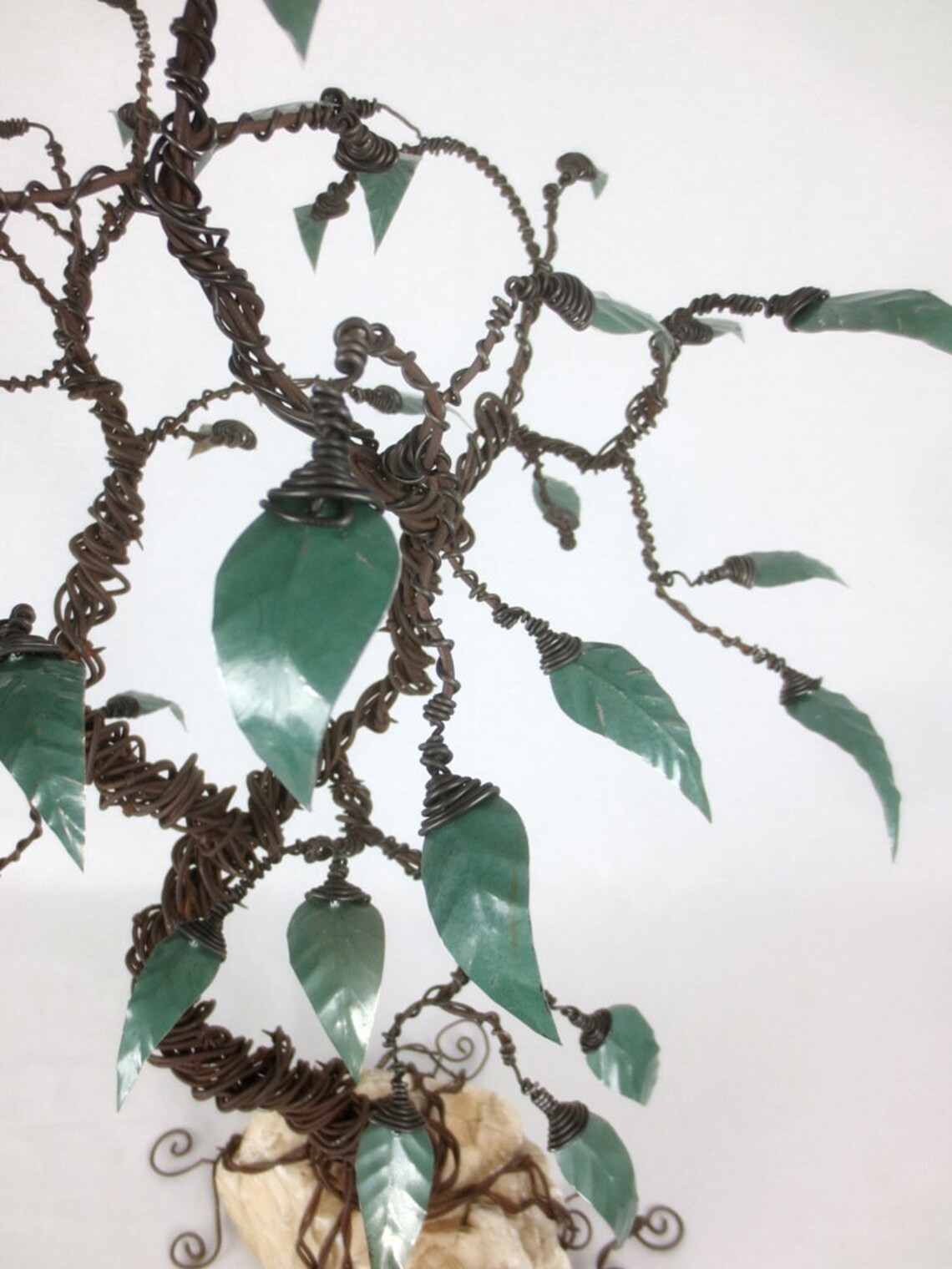 Twisted Barbed Wire Tree With Metal Leaves Reclaimed Sculpture - Etsy