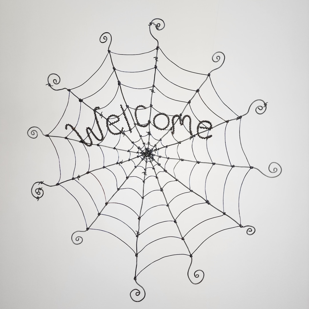 Welcome Barbed Wire Spider Web Sculpture Made to Order - Etsy