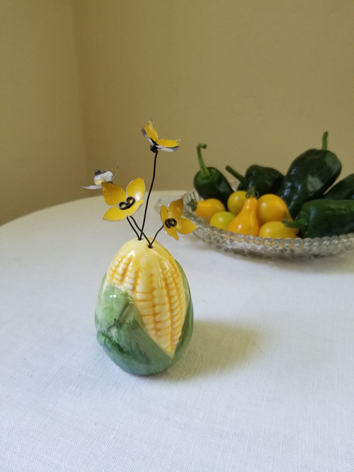 Cute Corn on the Cob Shaker Vase With Lovely Yellow Forever Blooming ...