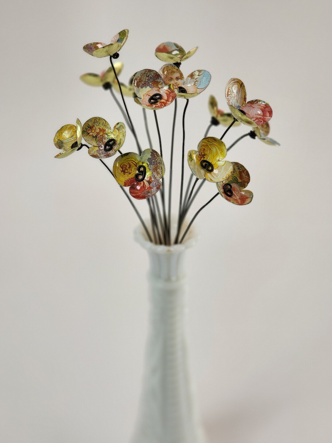 Victorian Delight Bouquet of Forever Blooming Tin Flowers, Free ...