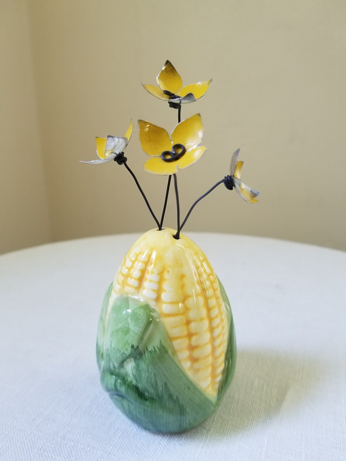 Cute Corn on the Cob Shaker Vase With Lovely Yellow Forever Blooming ...