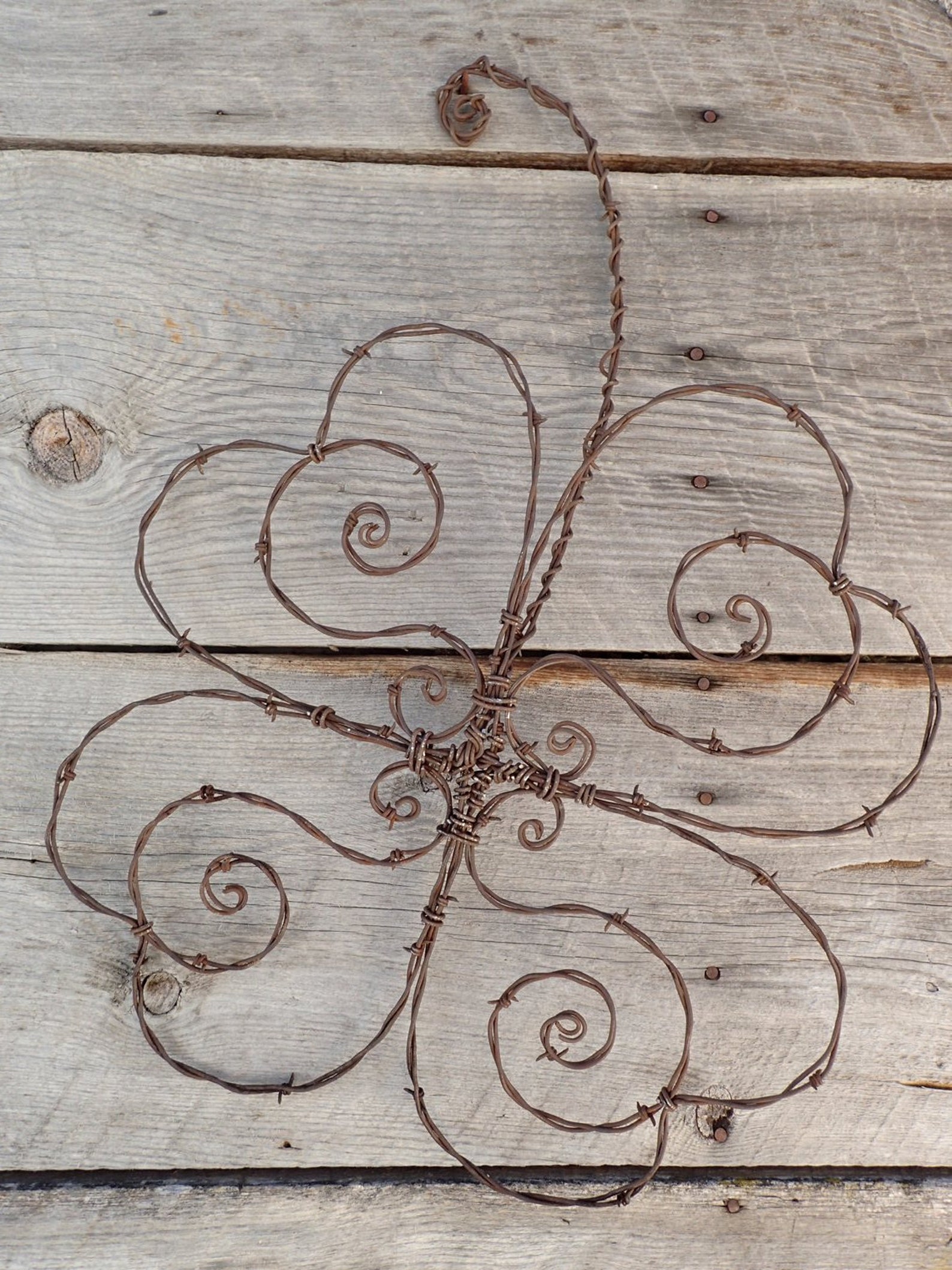 Lucky Spirillian Clover Barbed Wire Hanging. | Etsy