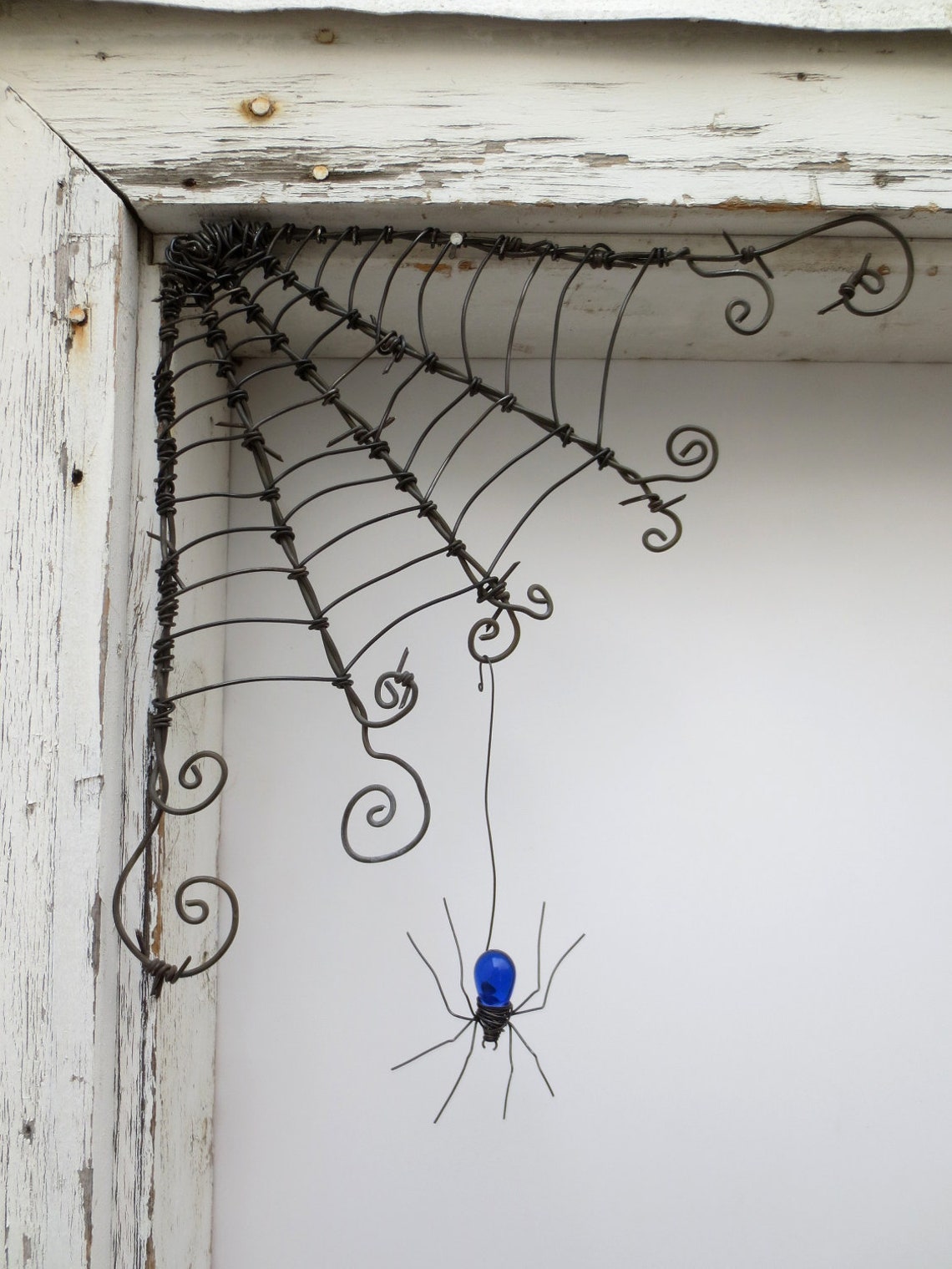 Czechoslovakian Blue Spider Dangles From 12 Barbed Wire - Etsy