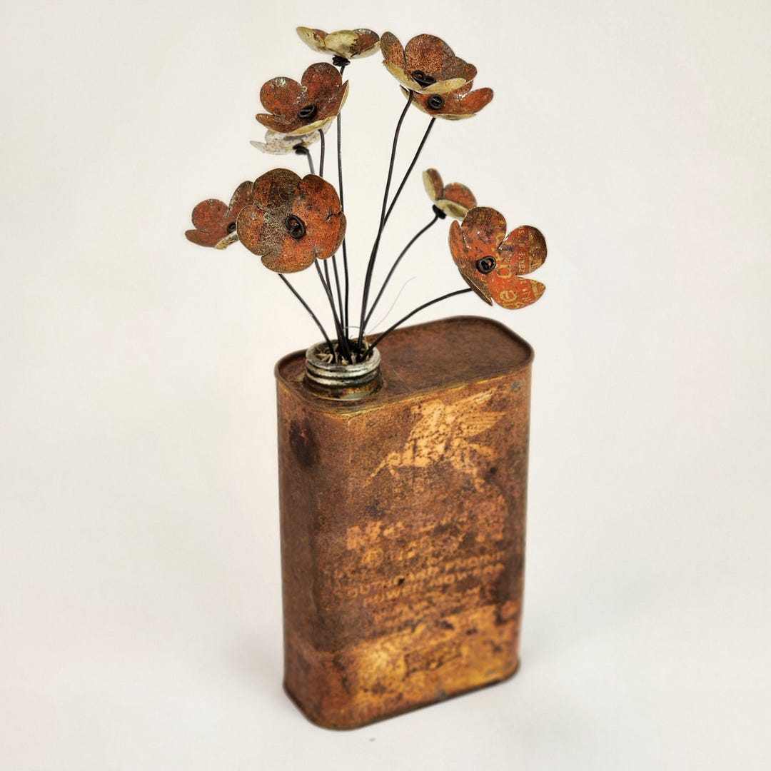 Blooming Rustic Can of Rusty Forever Blooming Flowers, Free Shipping in ...
