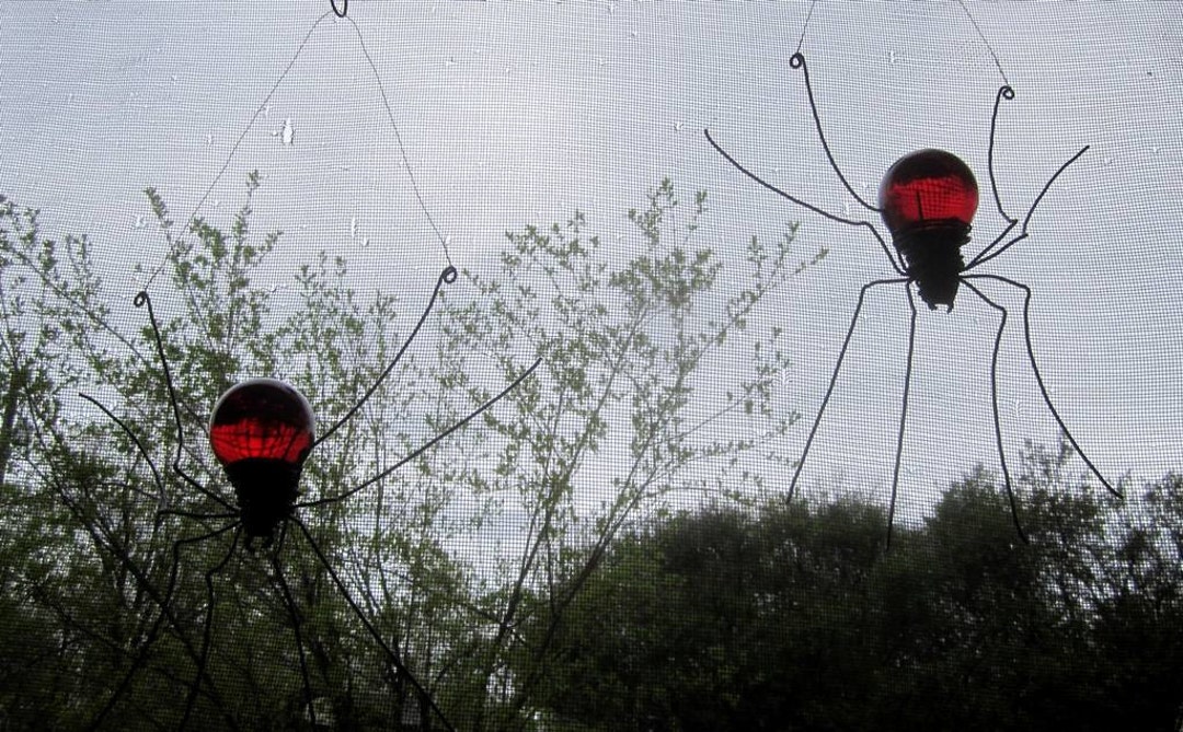 Twin Red Sun Catcher Window Spiders Hanging Art,free Shipping in US - Etsy