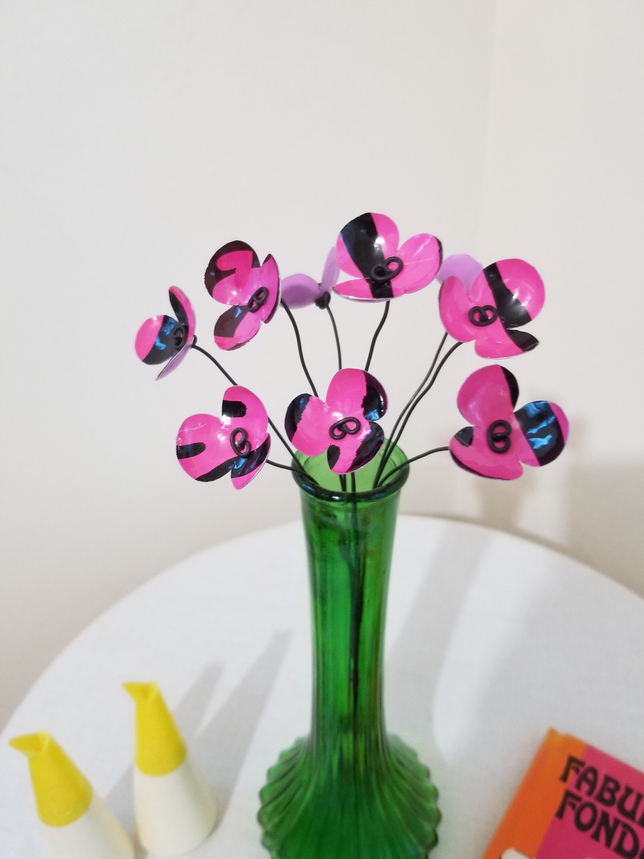 Exotic Pink Zebra Stripe Bouquet Forever Blooming Flowers Repurposed ...