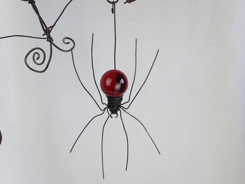 18" Barbed Wire Corner Spider Web With Red Spider - Etsy