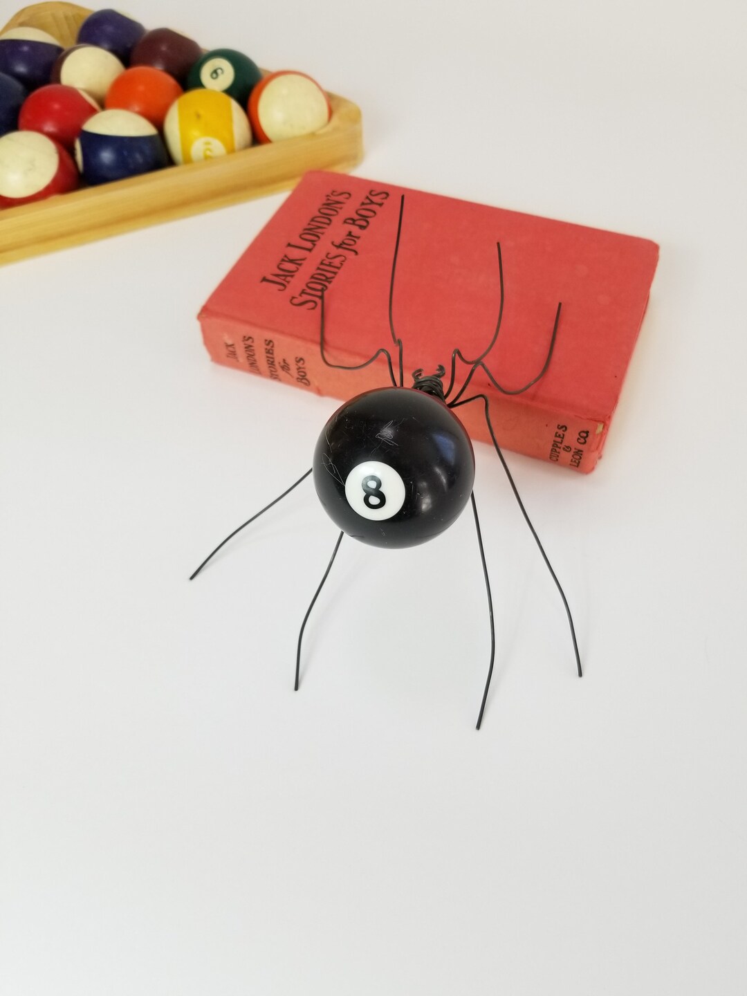 Black 8 Ball Pool Ball Spider Repurposed Art, Free Shipping in US - Etsy
