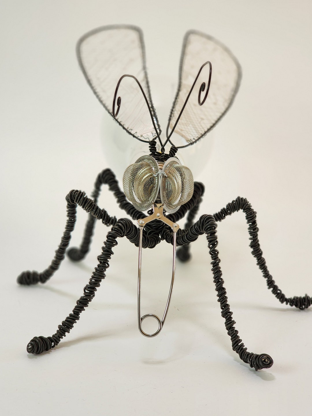 Large Mosquito Like Creature , Light Bulb & Wire Repurposed Sculpture ...