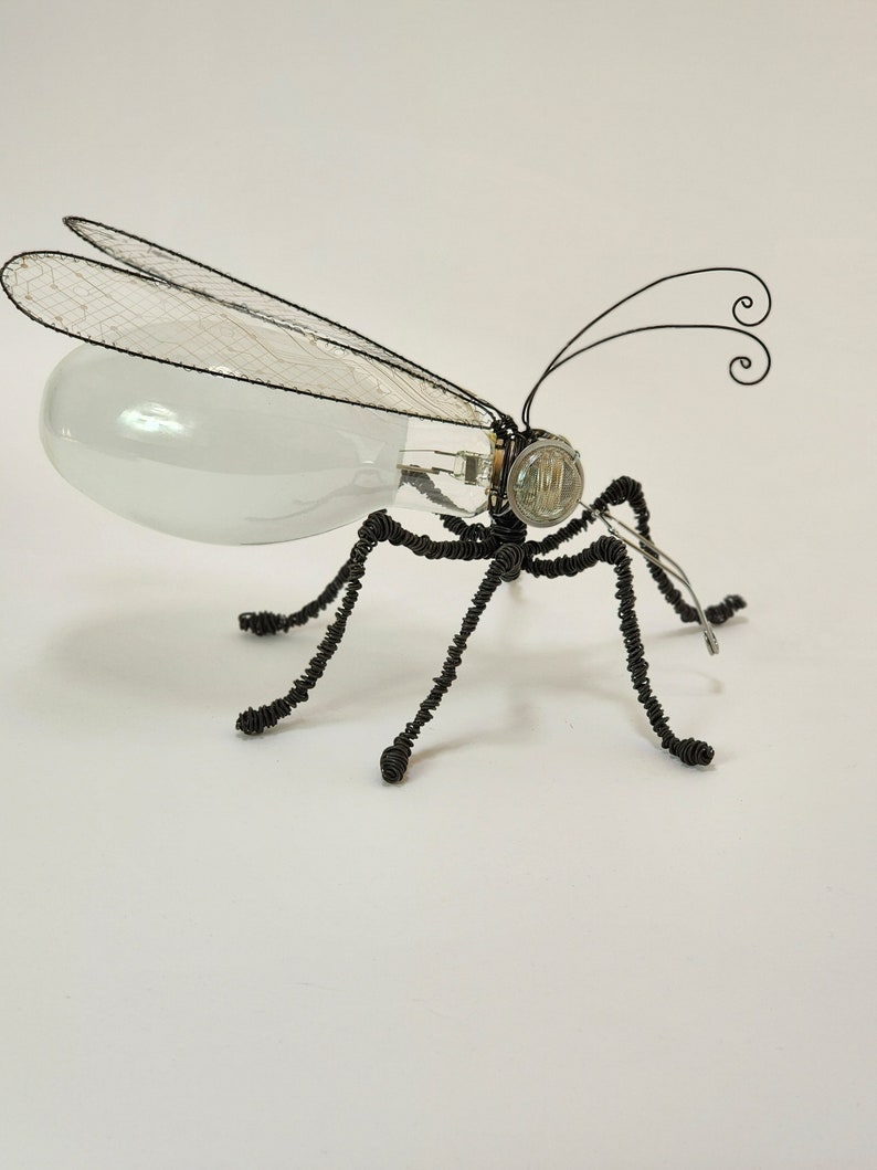 Large Mosquito Like Creature , Light Bulb & Wire Repurposed Sculpture ...
