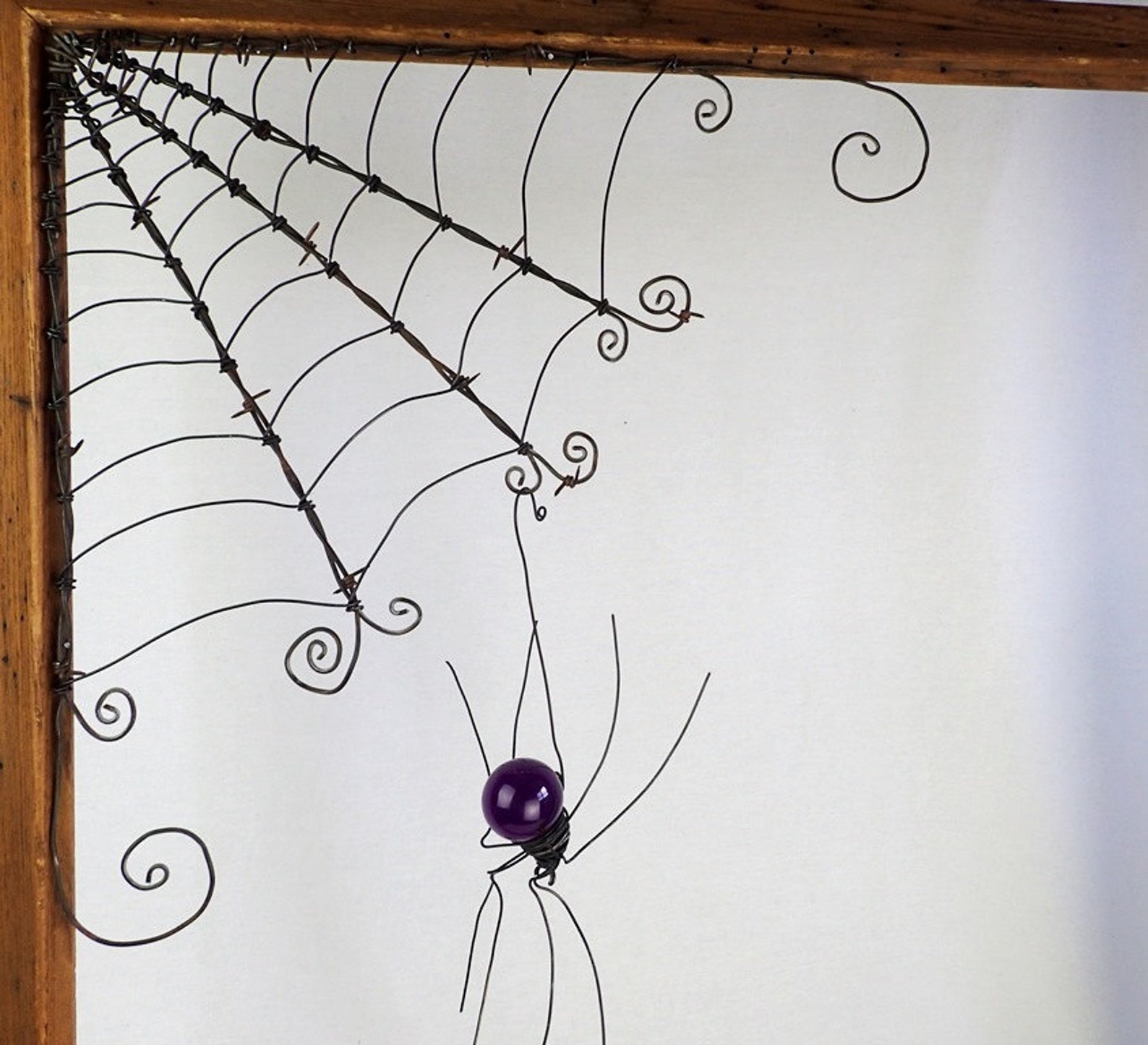 18 Barbed Wire Corner Spider Web With Purple Spider, Free Shipping - Etsy