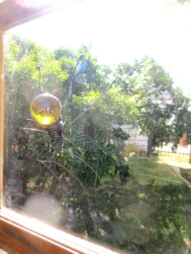 Forest Green Sun Catcher Window Spider Hanging Art Made to | Etsy