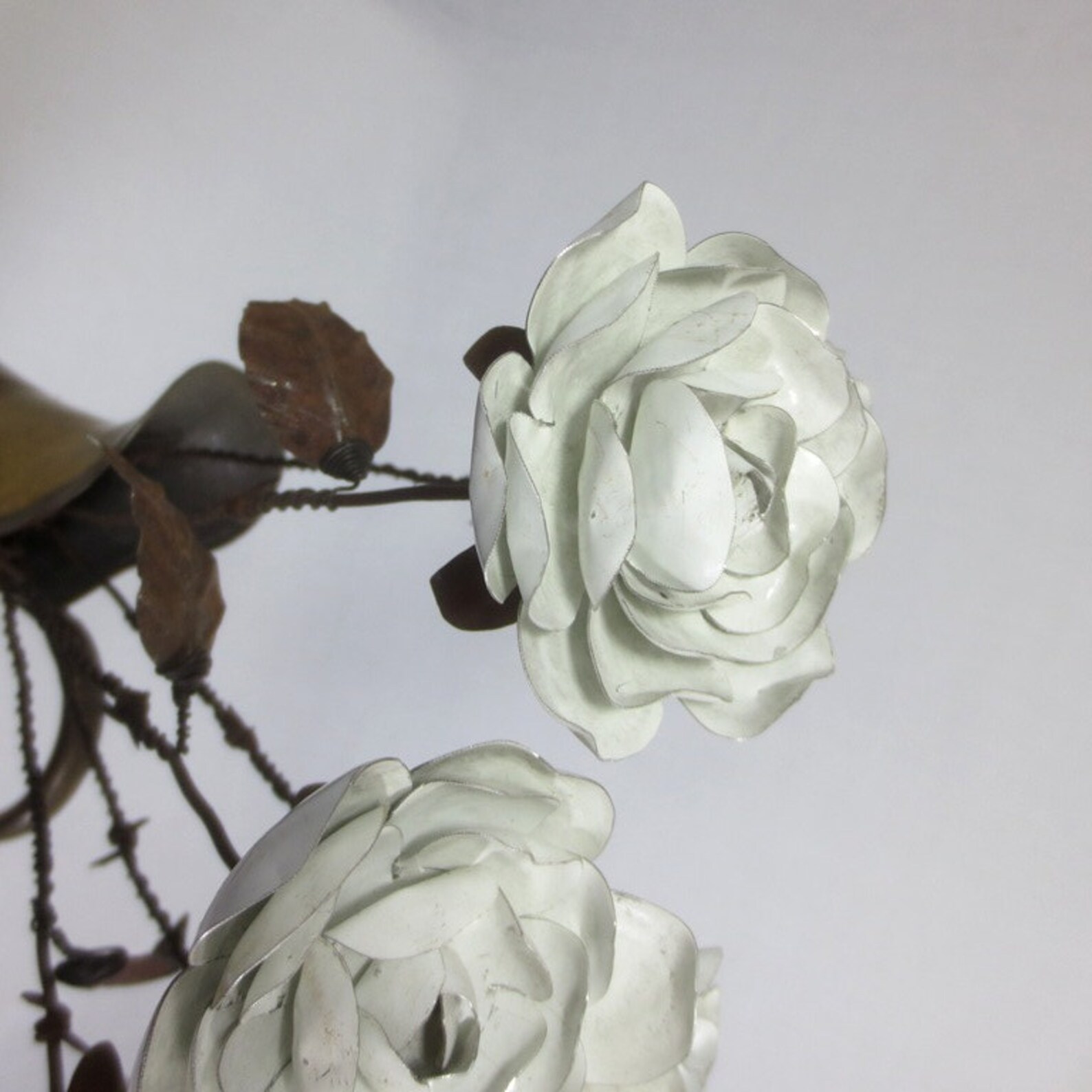 A Single Rustic White Immortal Wild Rose With Barbed Wire Stem | Etsy