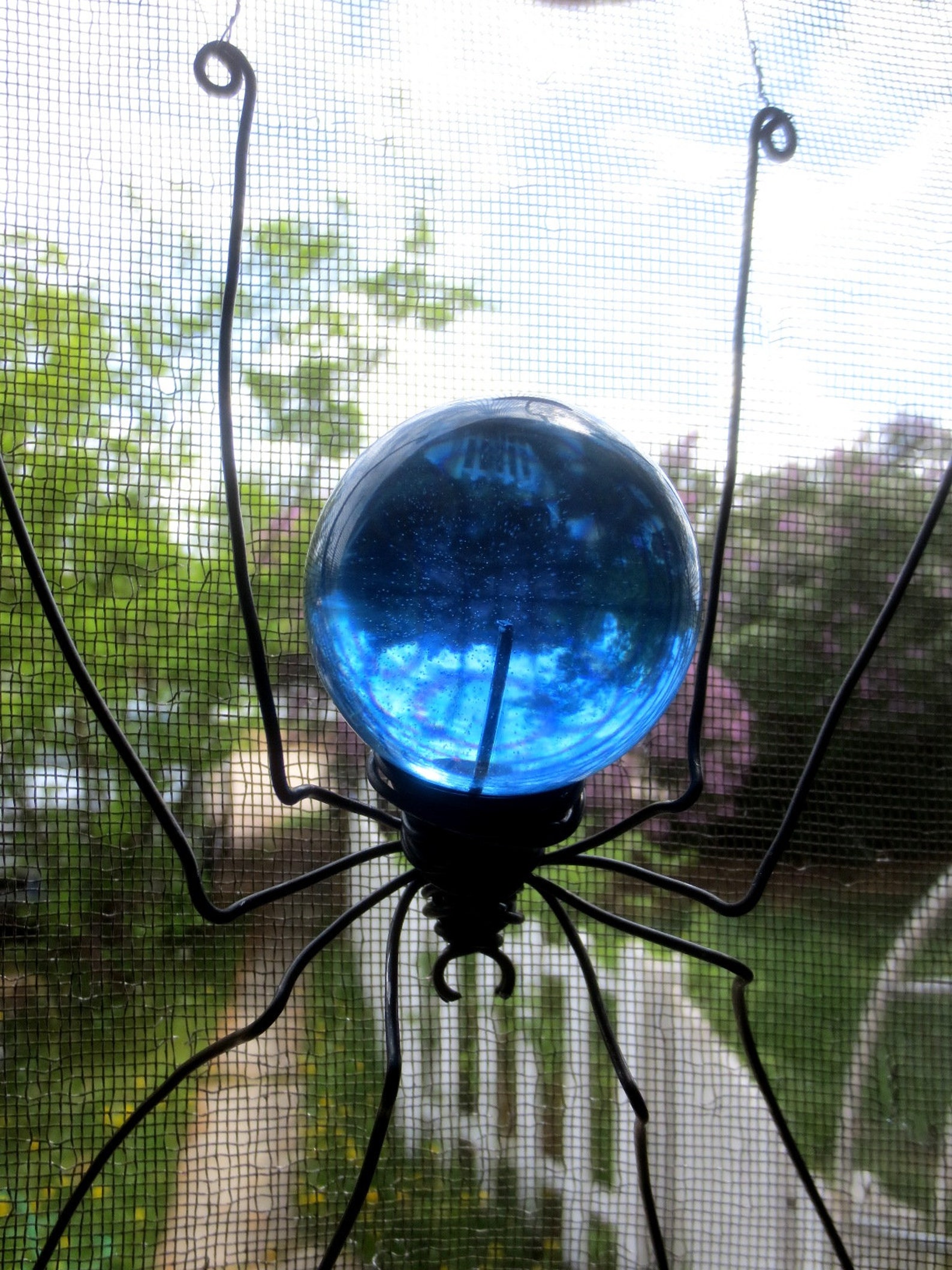 Beautiful Blue Sun Catcher Window Spider Hanging Art, Made to Order - Etsy