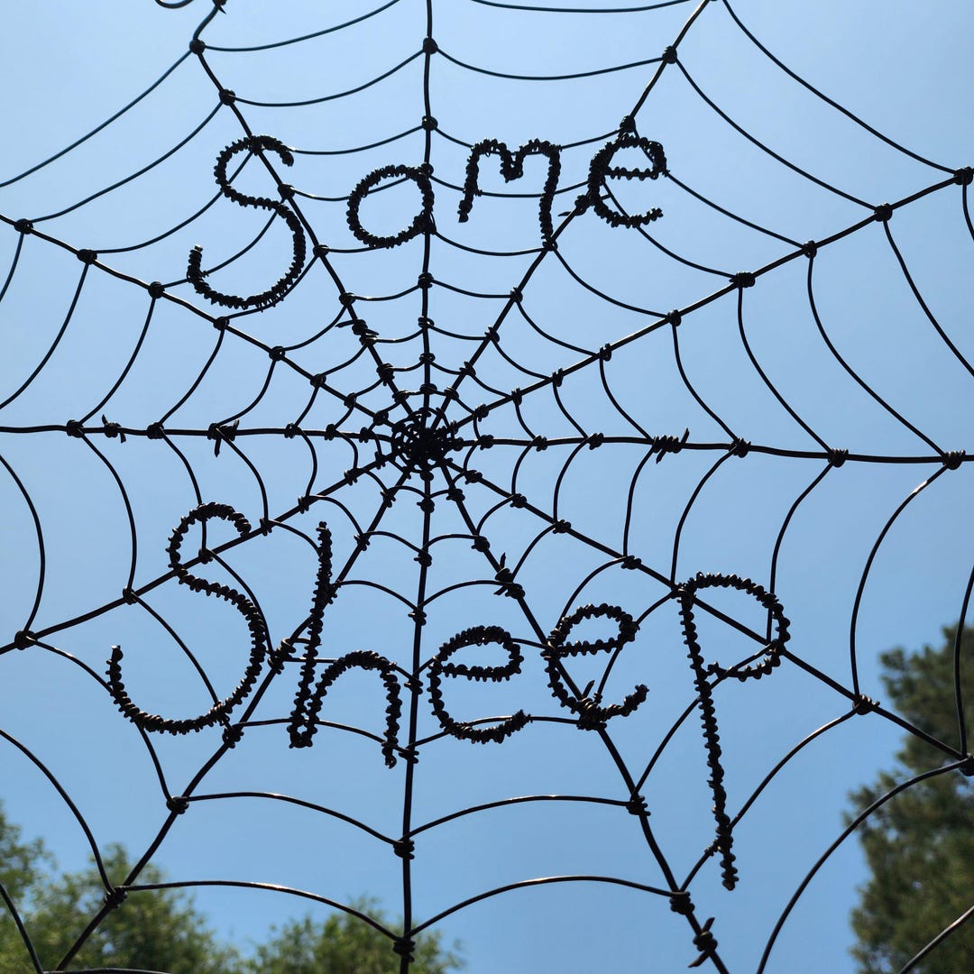 Some Sheep Barbed Wire Spider Web Sculpture Made to Order - Etsy