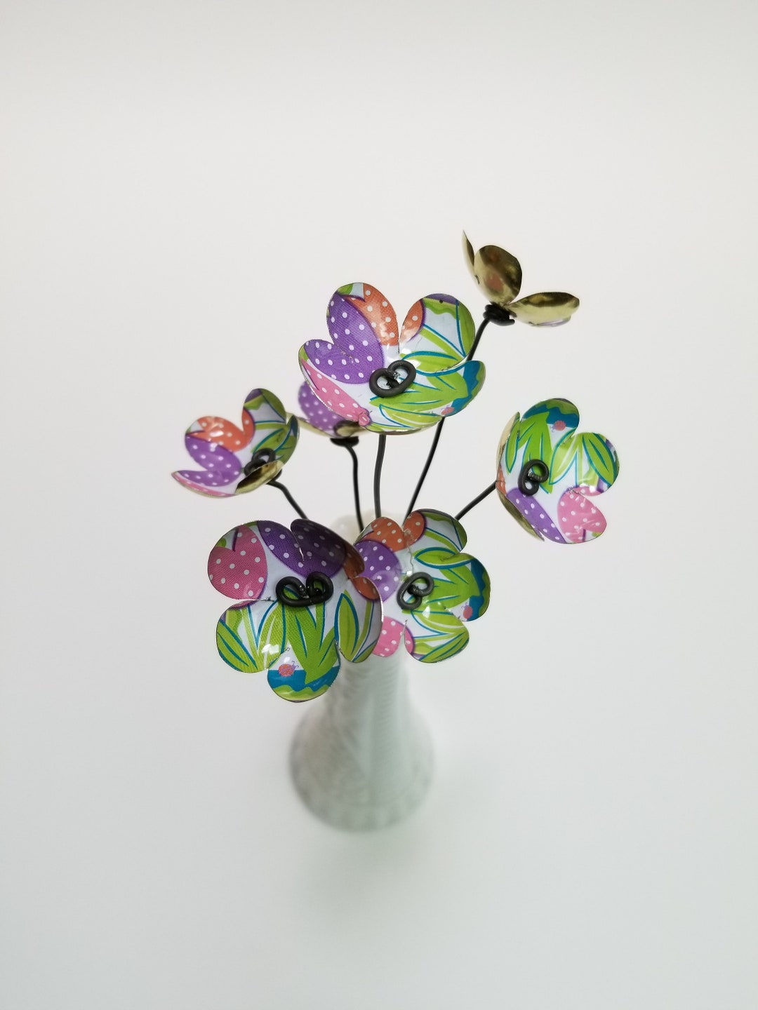 Very Sweet Bouquet of Forever Blooming Tin Flowers, Free Shipping in US ...