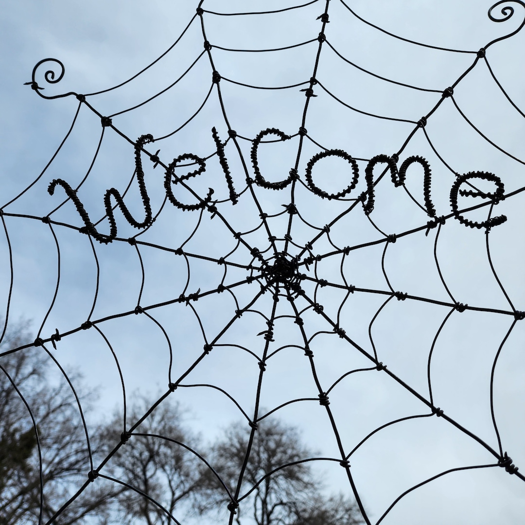 Welcome Barbed Wire Spider Web Sculpture Made to Order, Free Shipping ...