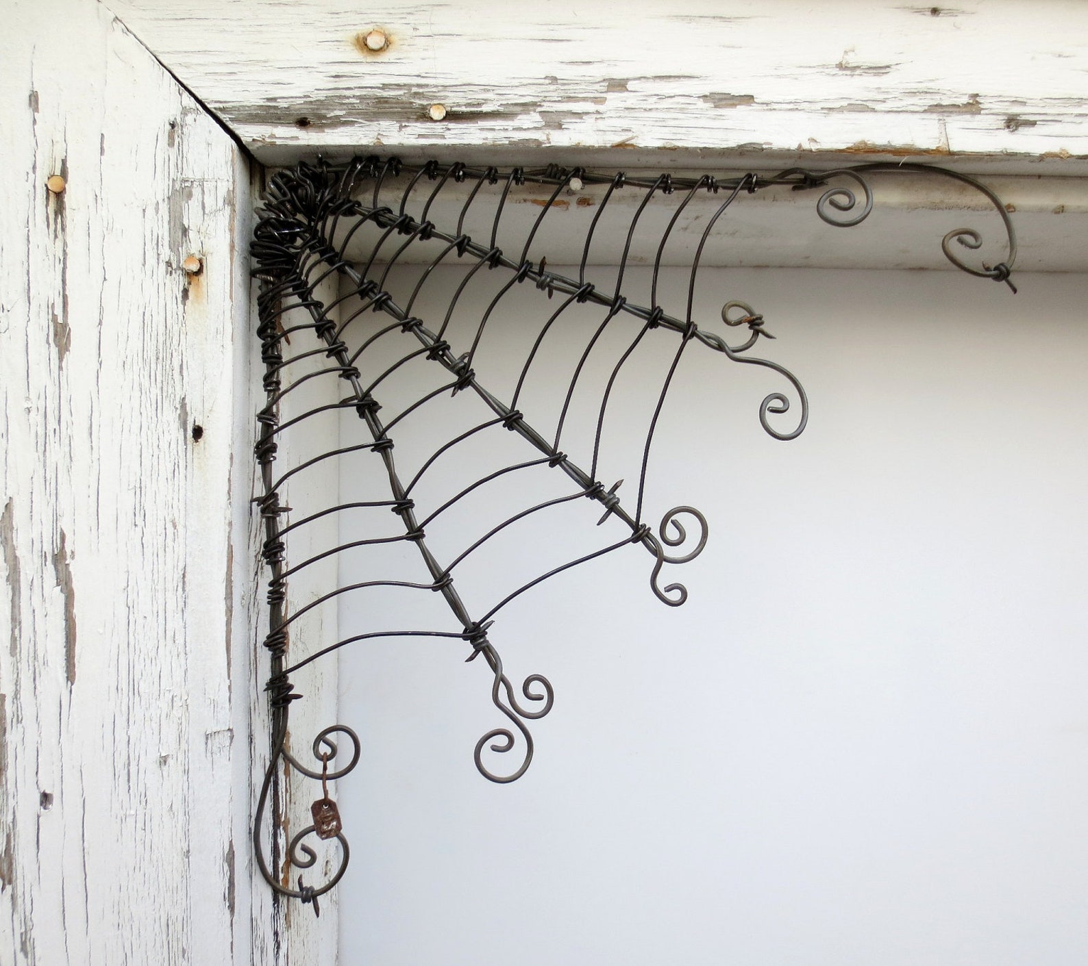Twisted 12 Barbed Wire Corner Spider Web for Halloween | Etsy UK