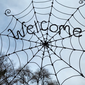 Welcome Barbed Wire Spider Web Sculpture Made to Order - Etsy