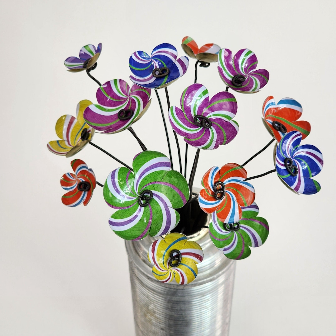 Captivating and Colorful Pinwheel Flowers Bouquet of Forever Blooming ...