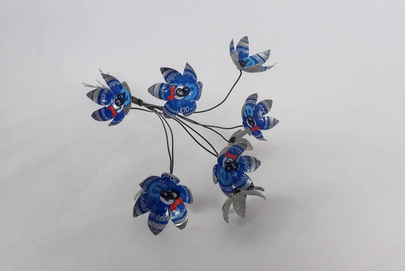 Blue EST Cola Stars Bouquet of Tin Forever Blooming Flowers - Etsy