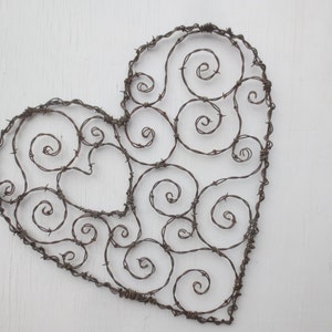 Burly Spirillian Barbed Wire Heart of Spirals for Your Valentine Garden ...