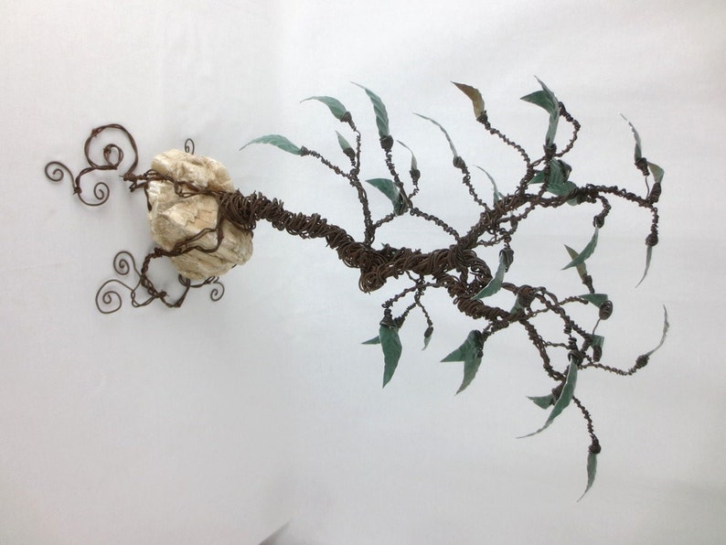 Twisted Barbed Wire Tree With Metal Leaves Reclaimed | Etsy