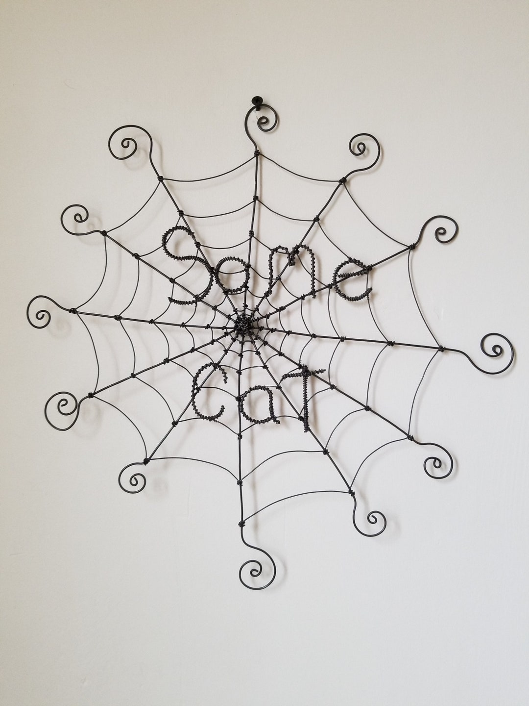 Some Cat Barbed Wire Spider Web Made to Order - Etsy