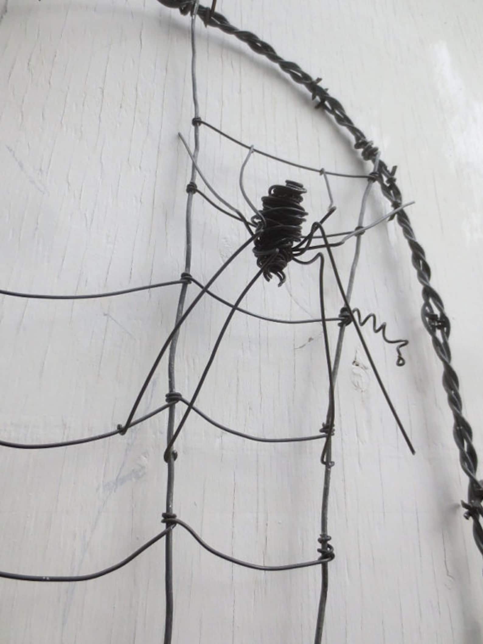 48 Tall Spider in A Tattered Web Barbed Wire Garden - Etsy