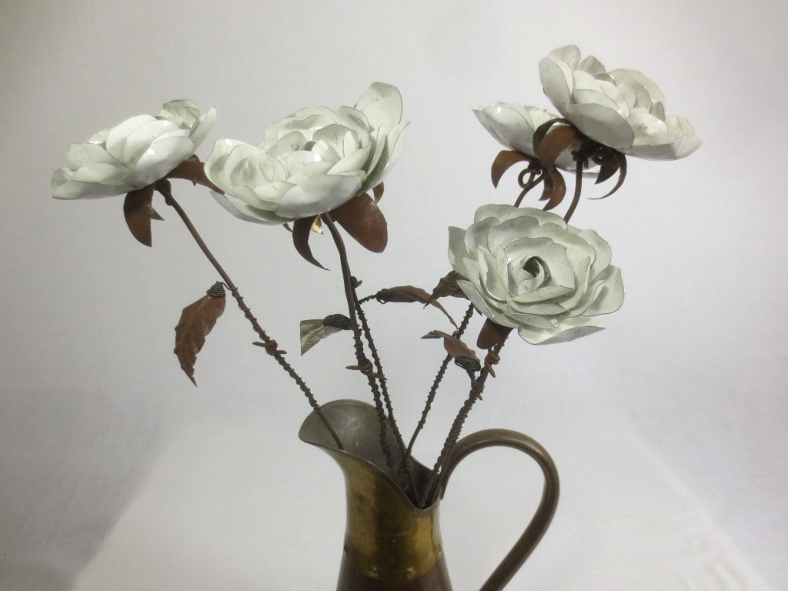 A Single Rustic White Immortal Wild Rose With Barbed Wire Stem | Etsy