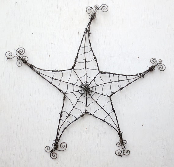 Barbed Wire Star Spider Web Garden Decoration or Trellis Etsy UK