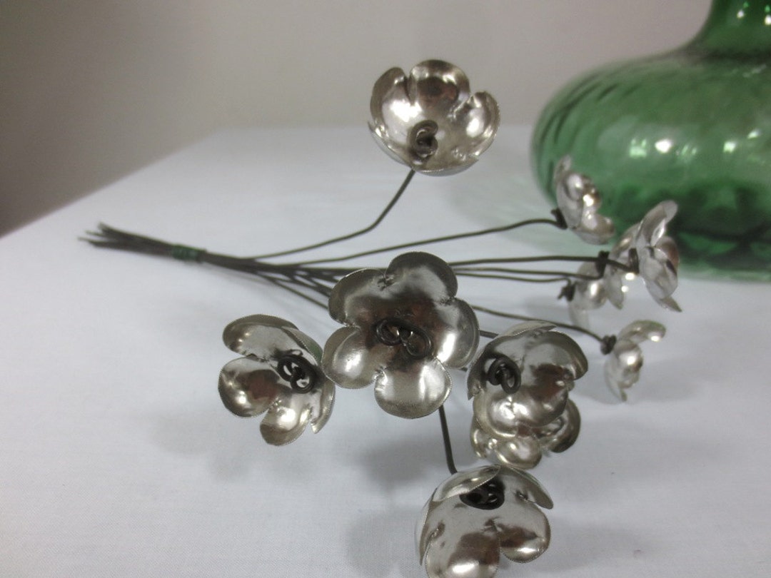 Silver Bouquet of Forever Blooming Flowers Repurposed Art, Free ...