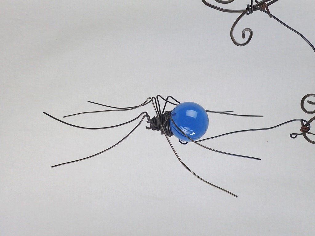 18" Barbed Wire Corner Spider Web With Blue Spider - Etsy