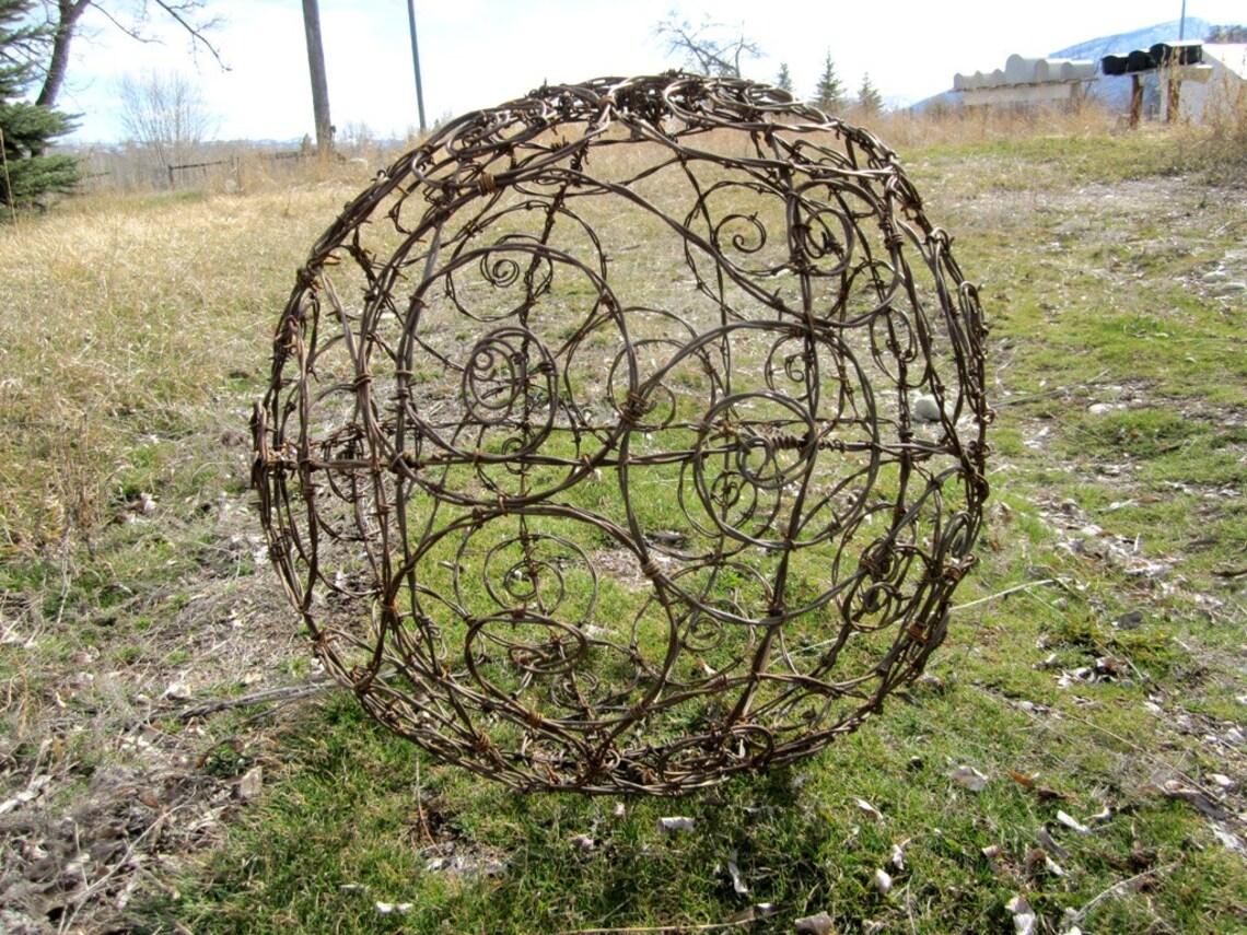 19" Barbed Wire Spirillian Sphere Made to Order - Etsy