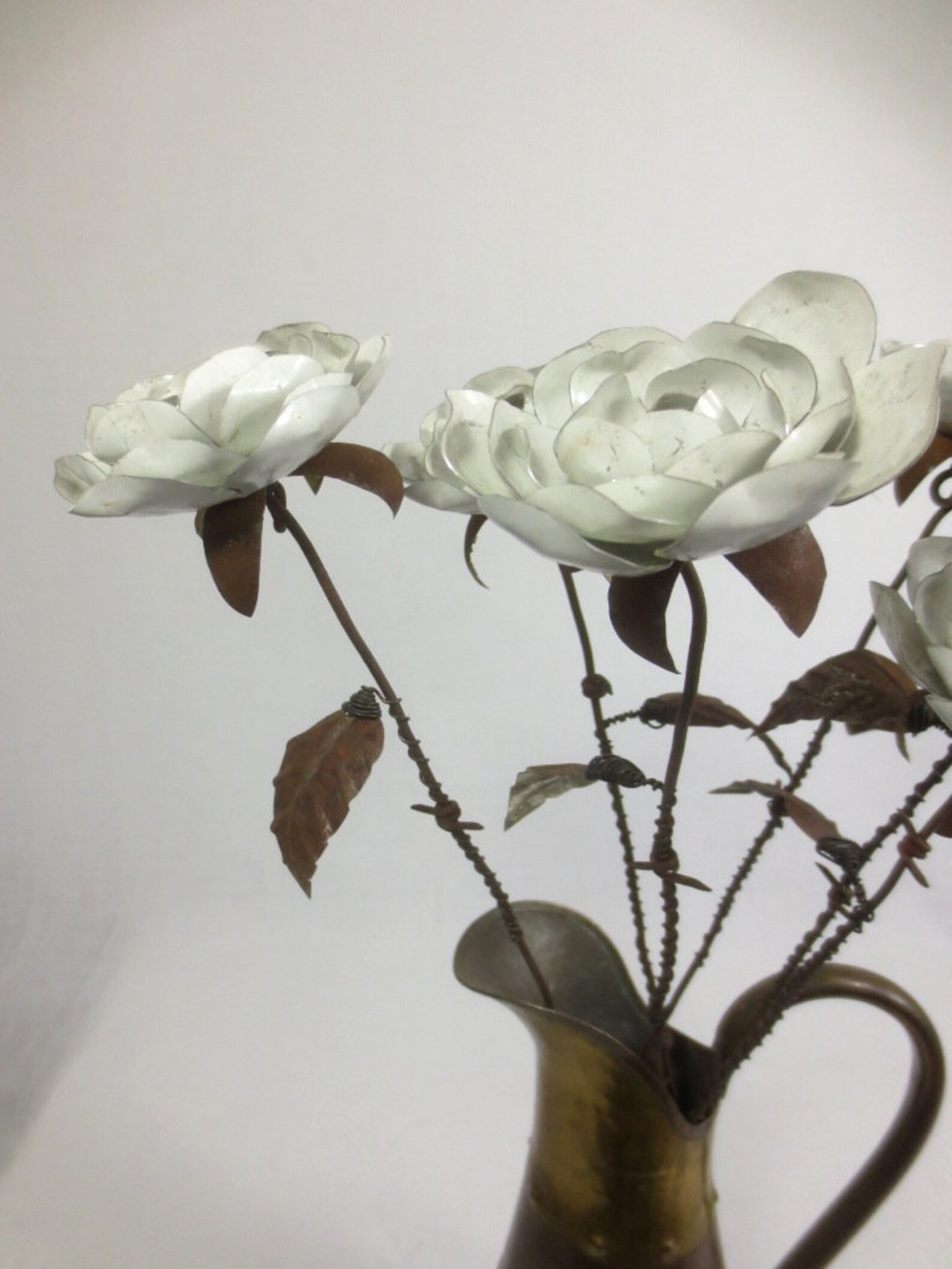 A Single Rustic White Immortal Wild Rose With Barbed Wire Stem - Etsy