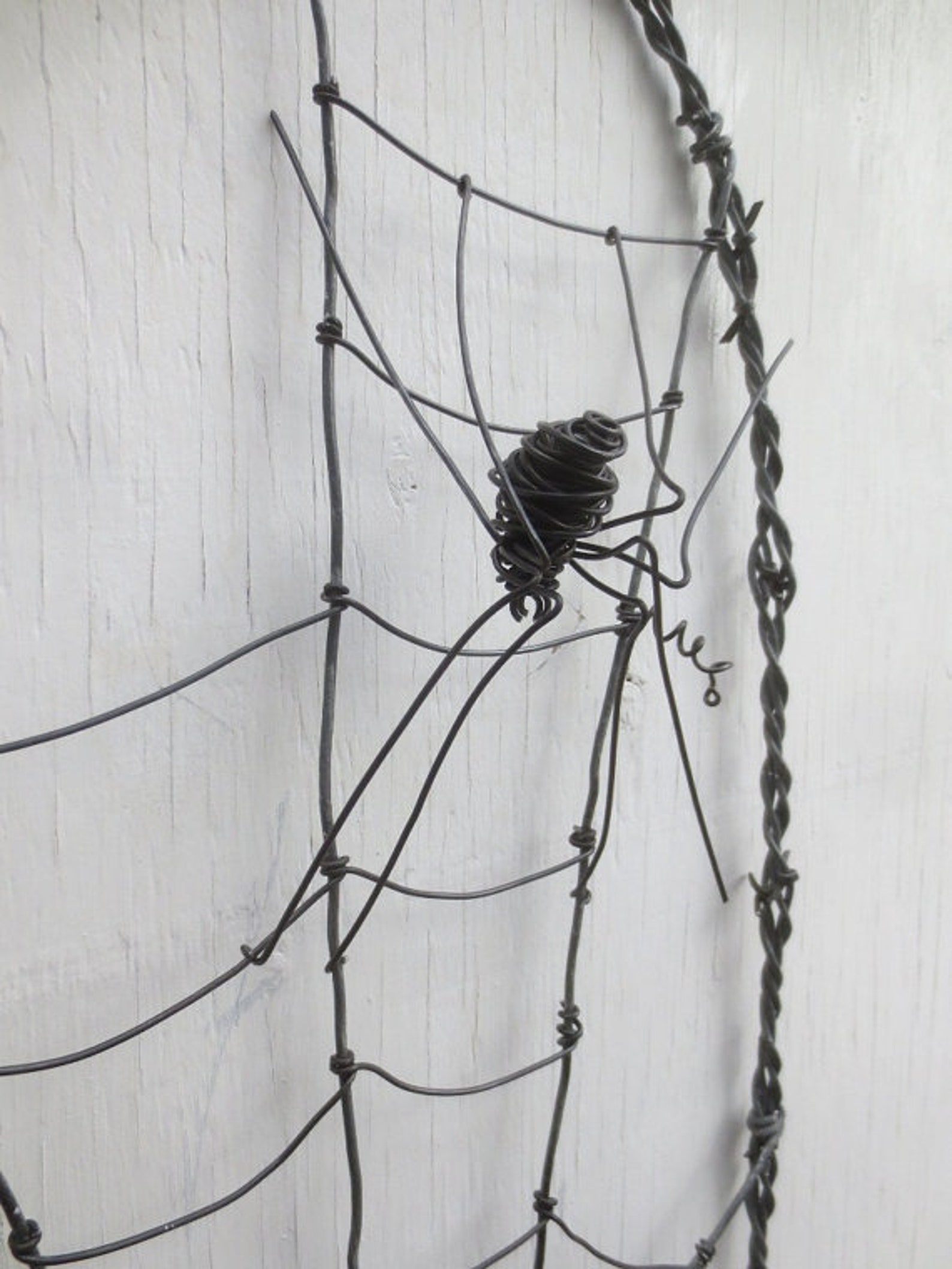 48 Tall Spider in A Tattered Web Barbed Wire Garden - Etsy