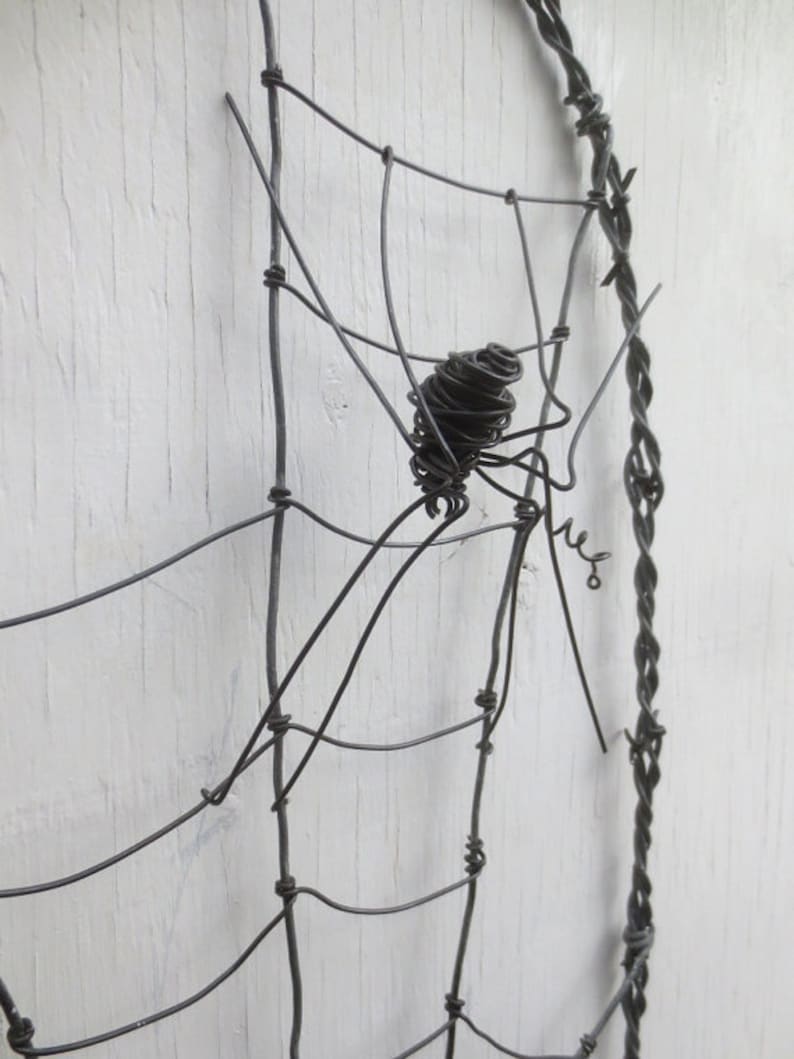48 Tall Spider in A Tattered Web Barbed Wire Garden - Etsy
